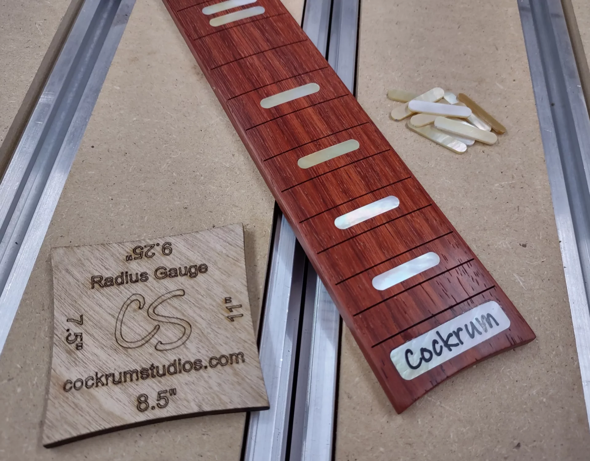 CNC Banjo Fretboard with Mother of Pearl - Cockrum Studios